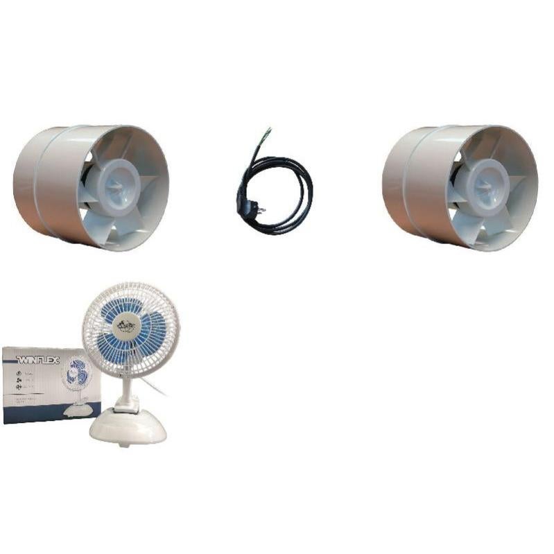 Mini Kit ventilation intra 125 mm extra 150mm et ventilo pince | Leroy ...