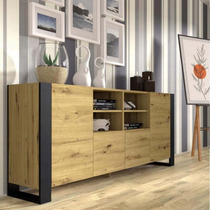 Commode de rangement Meuble Artisan 188x84x40cm MONDI Sideboard | Leroy ...