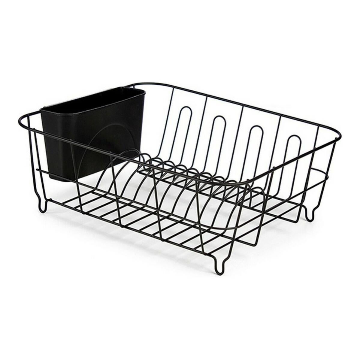 Scolapiatti da Lavandino Plastica Acciaio Nero opaco (33,5 x 13,8 x 37 ...