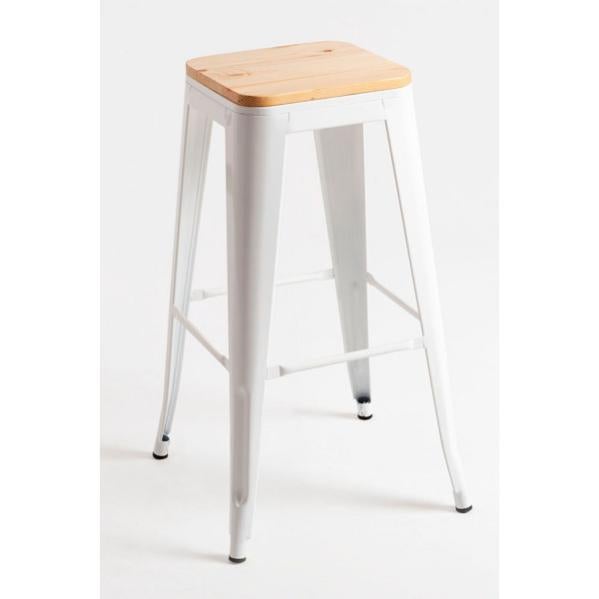 Taburete Torix Madera Natural - Blanco | Leroy Merlin