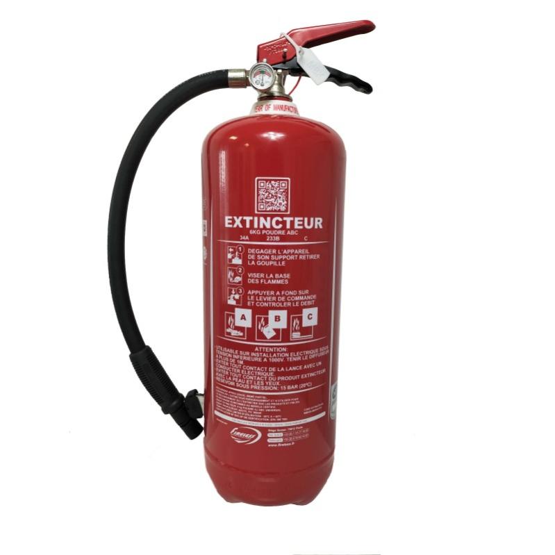 Extincteur 6Kg Poudre NF AVEC QRCORDE POUR FORMATION MOBIAK | Leroy Merlin