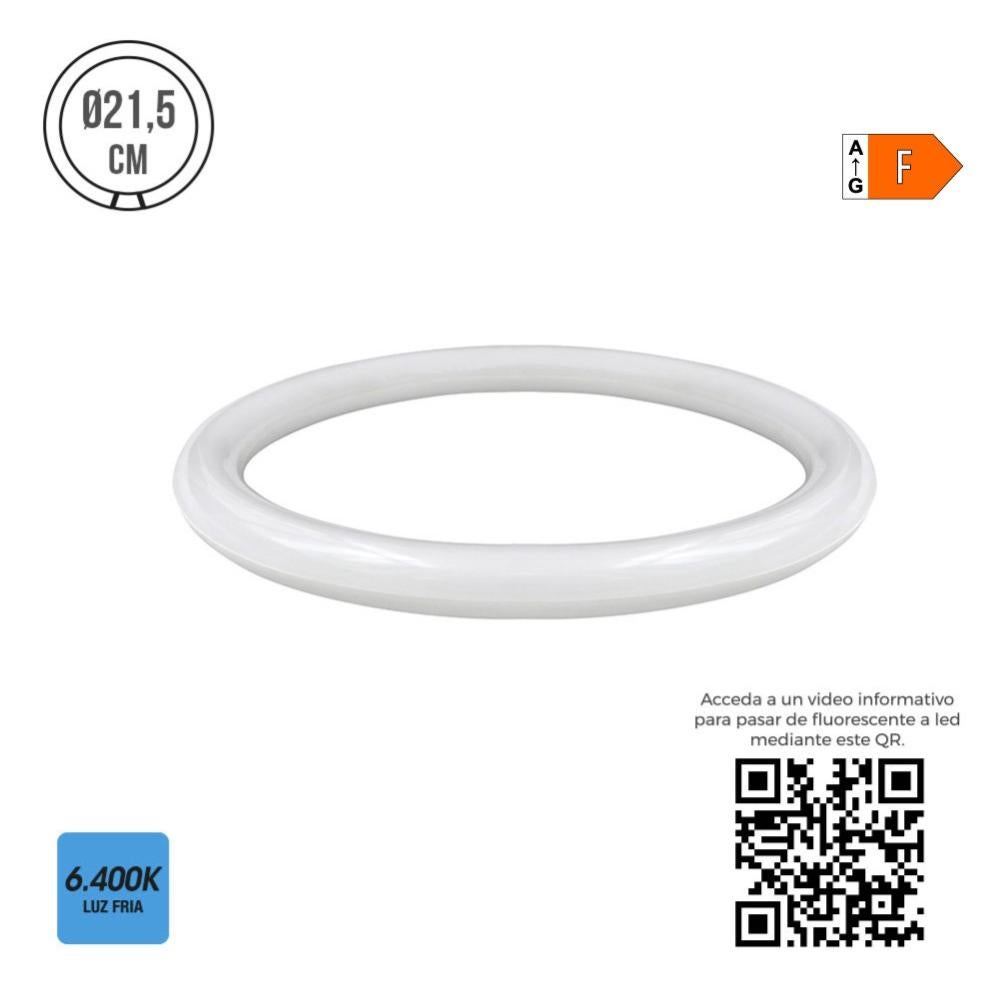 Tube led circulaire g10q 15w 1500lm 6400k lumière froide (eq. 22w) ø21 ...