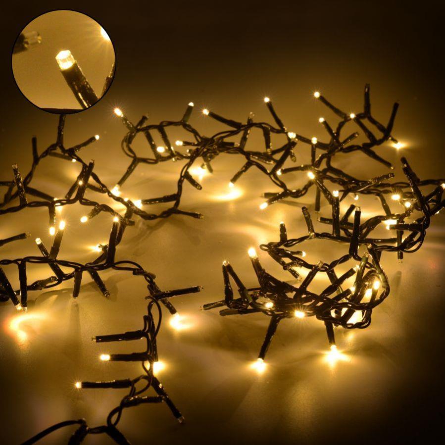 Fil lumière 150 LED blanc chaud lumière fixe cm300 al. usage externe ...