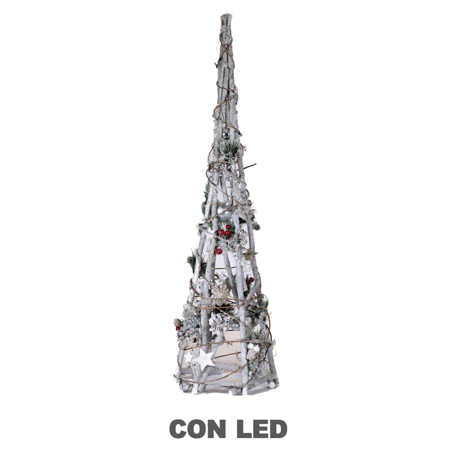 Albero led legno bianco innevato con micro led cm26x19h74 | Leroy Merlin