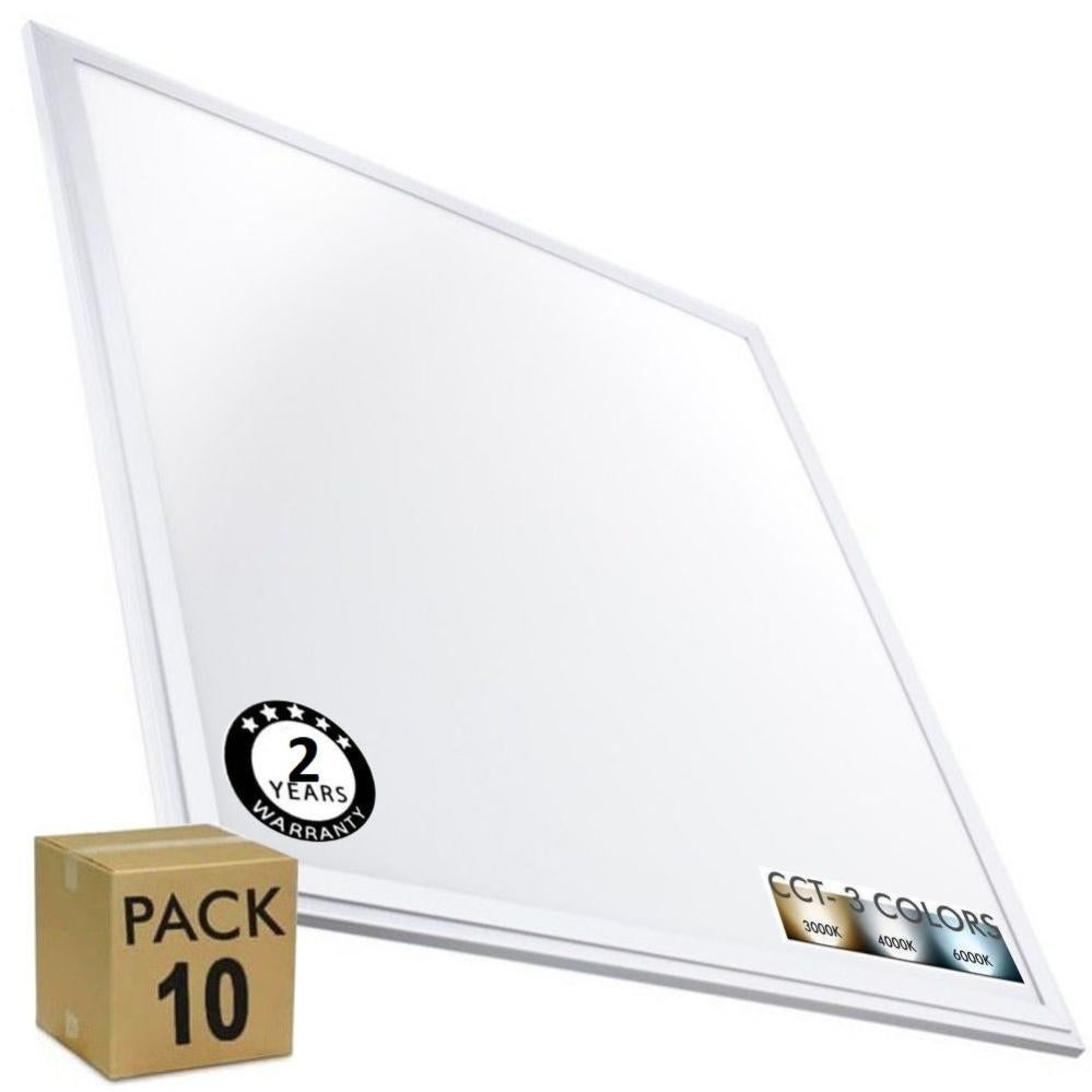 Pack de 10 Dalles LED 60 x 60 CCT cadre blanc en 40W IP40 | Leroy Merlin