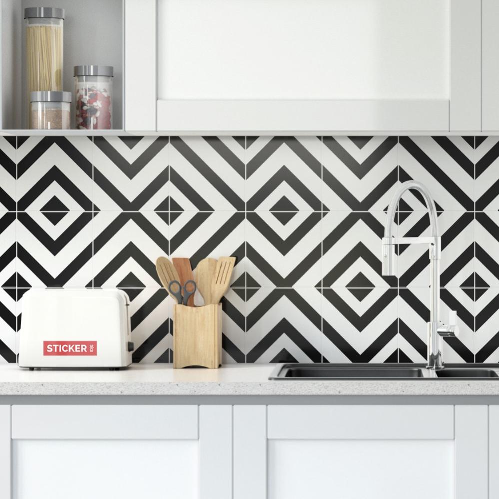 Stickers Carreaux de Ciment Scandinave - 20x20cm | 36 Carreaux | Leroy ...
