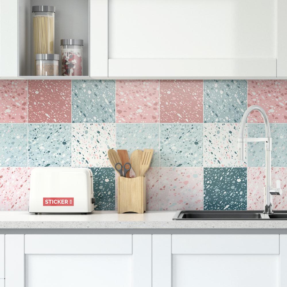 Stickers Carreaux Terrazzo Pastel - 20x20cm | 12 Carreaux | Leroy Merlin