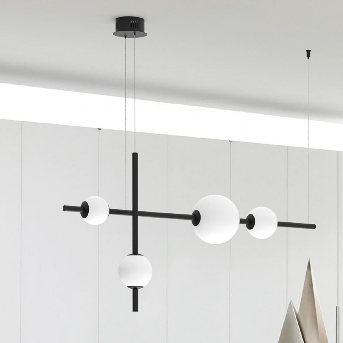Lampadario moderno sikrea tolomeo sl 4158 led metallo sospensione ...