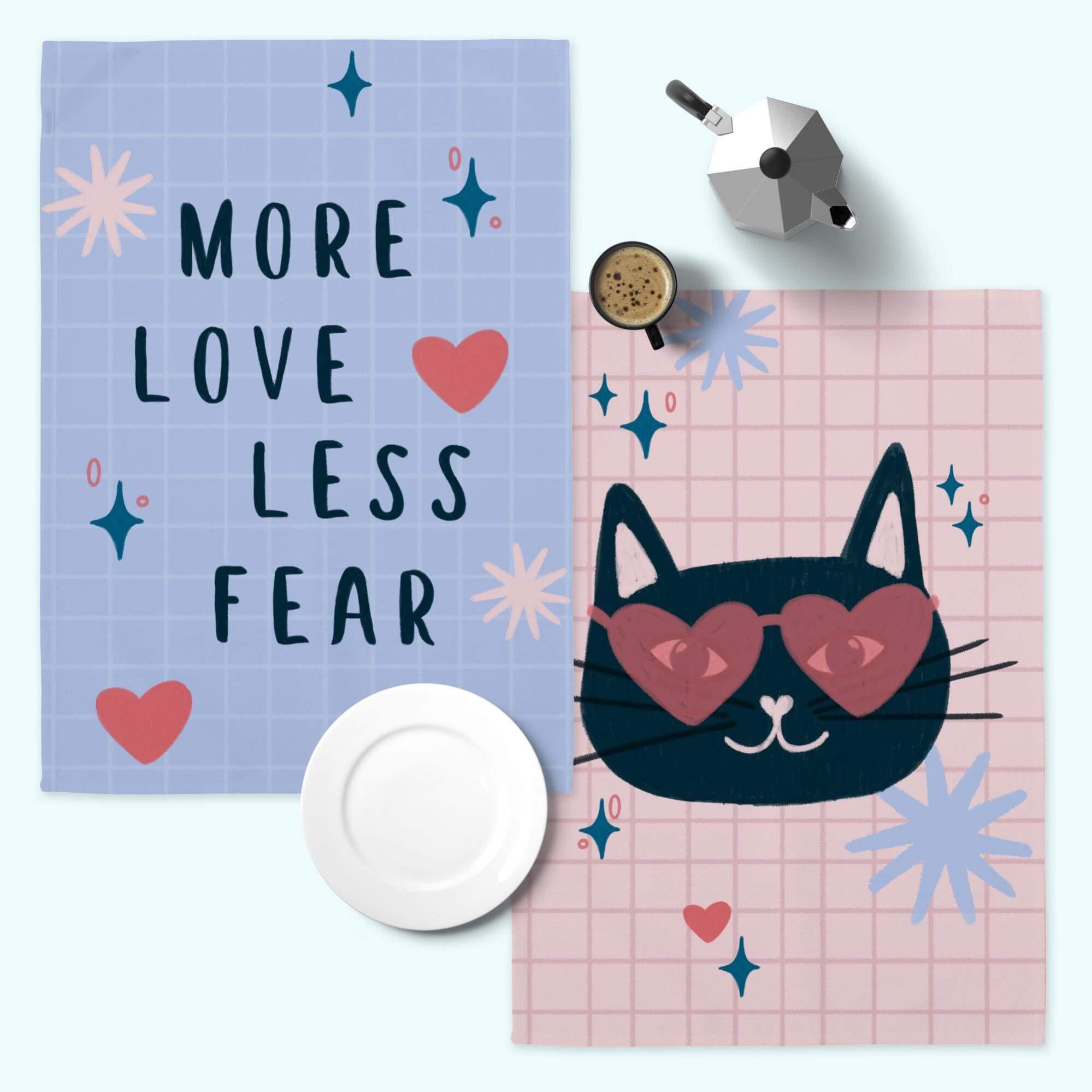 Meow love Torchon (2 pièces) 70x50 cm | Leroy Merlin