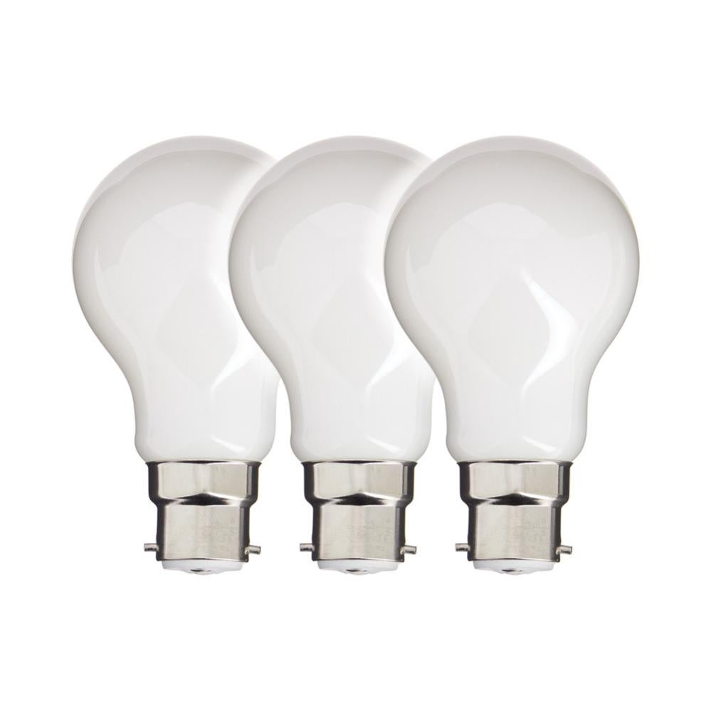 Lot de 3 Ampoules Filament LED A60 Opaque, culot B22, 806 Lumens, équivalence 60W, 4000 Kelvins ...
