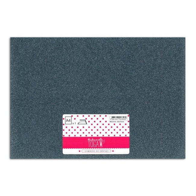 Flex Thermocollant à Paillettes Gris Foncé 30 X 21 Cm Toga Leroy Merlin