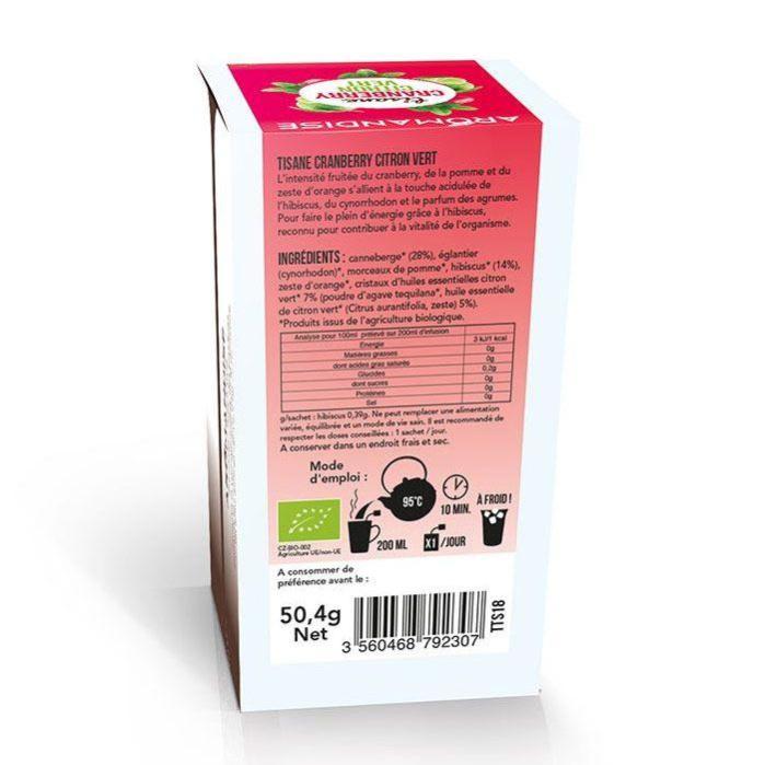 Tisane cranberry et citron vert bio - 18 sachets - Aromandise | Leroy ...