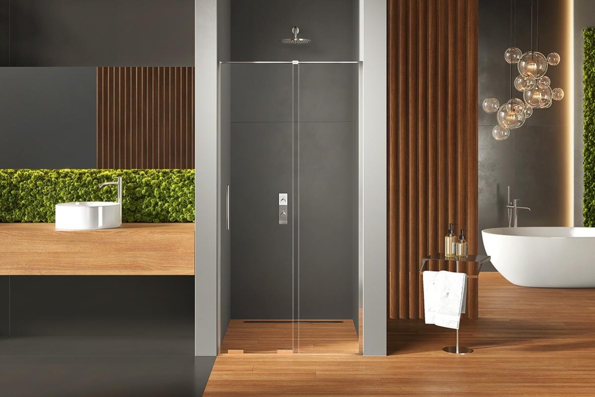 Porta doccia scorrevole cromata 2 parti MALDIVES CHROME, Larghezza: 110 ...