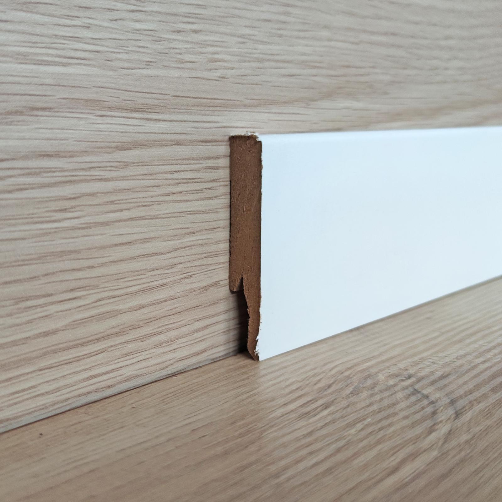 Onlywood Battiscopa MDF Bianco Liscio EVE - 14 x 75 mm - Verniciabile ...