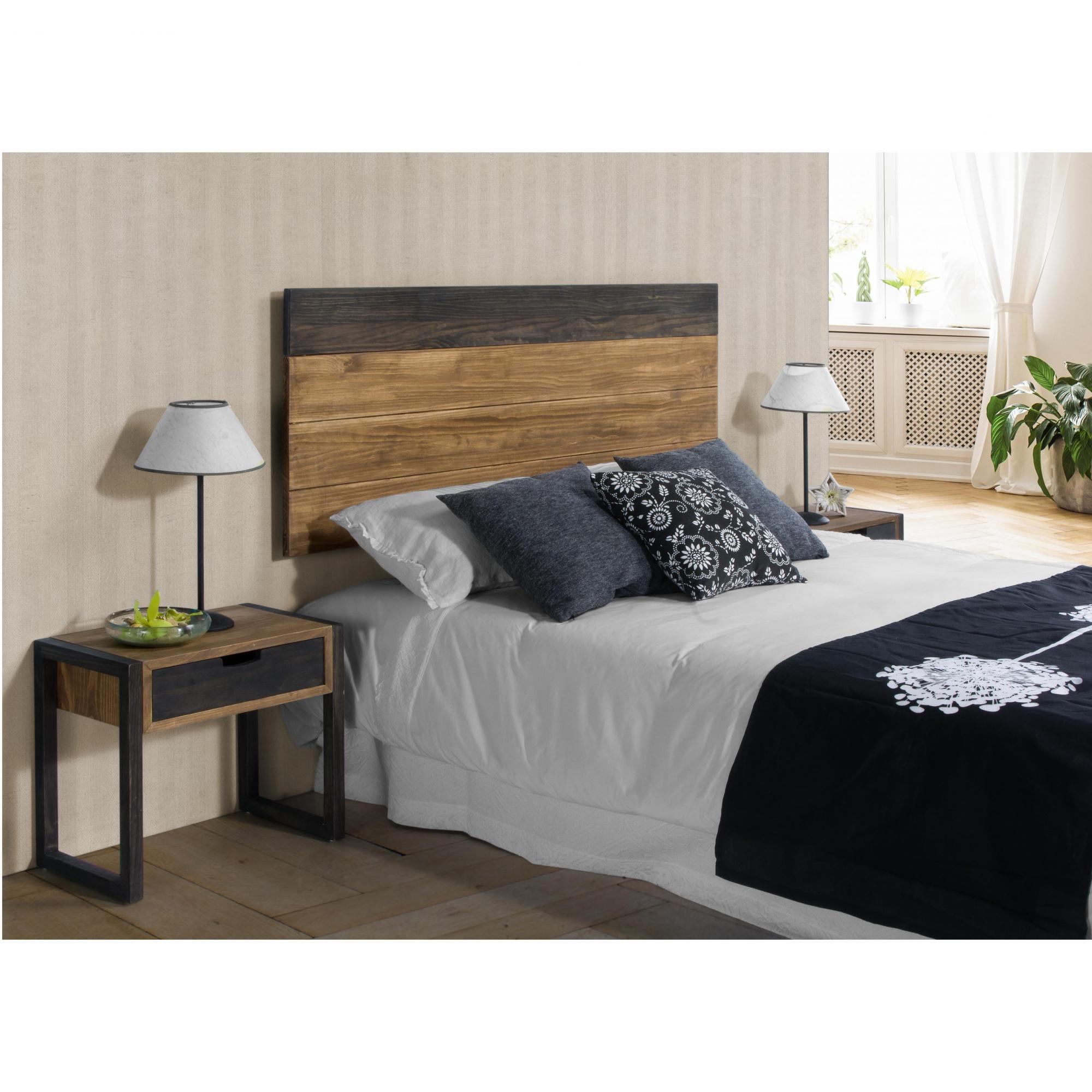 TROBAL-CABECERO ARTEMIS PINO 155 X 60 X 5 NEGRO | Leroy Merlin