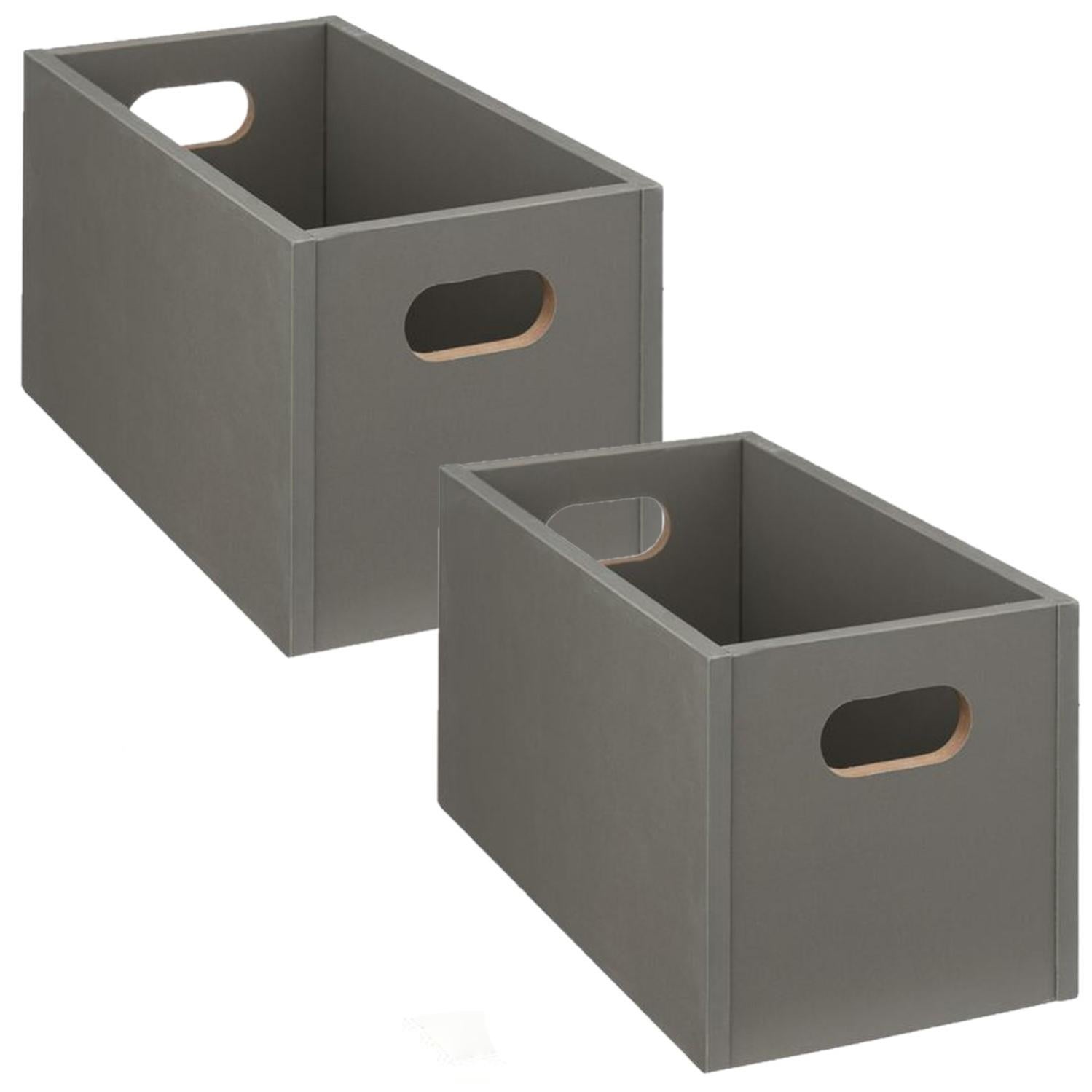 Lot de 2 Boîtes de rangement rectangulaire en MDF - L. 31 x H. 15 cm ...