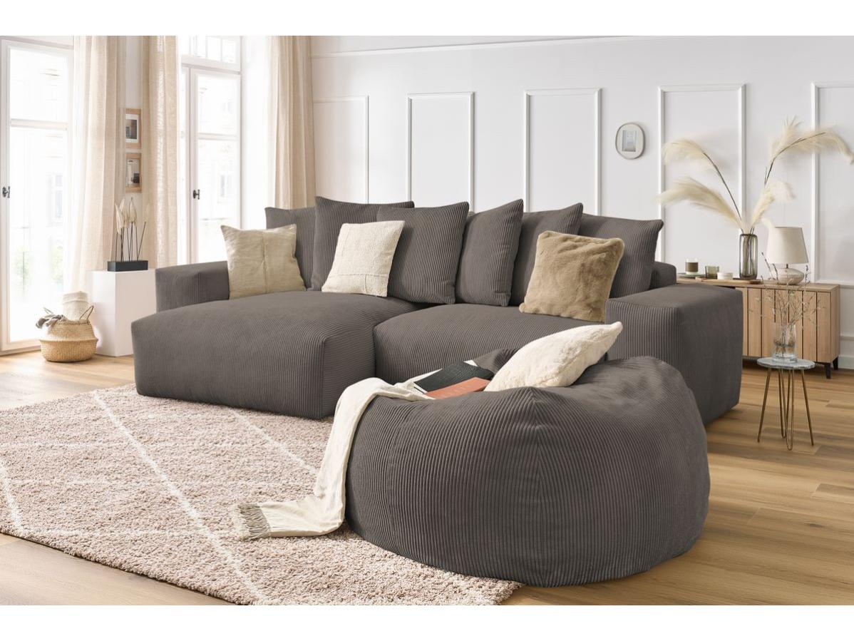 BOBOCHIC Canapé d'angle réversible ultra moelleux VOLTAIRE velours ...