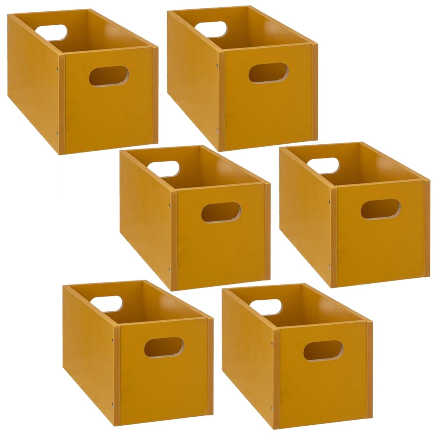 Lot de 6 Boîtes de rangement rectangulaire en MDF - L. 31 x H. 15 cm ...