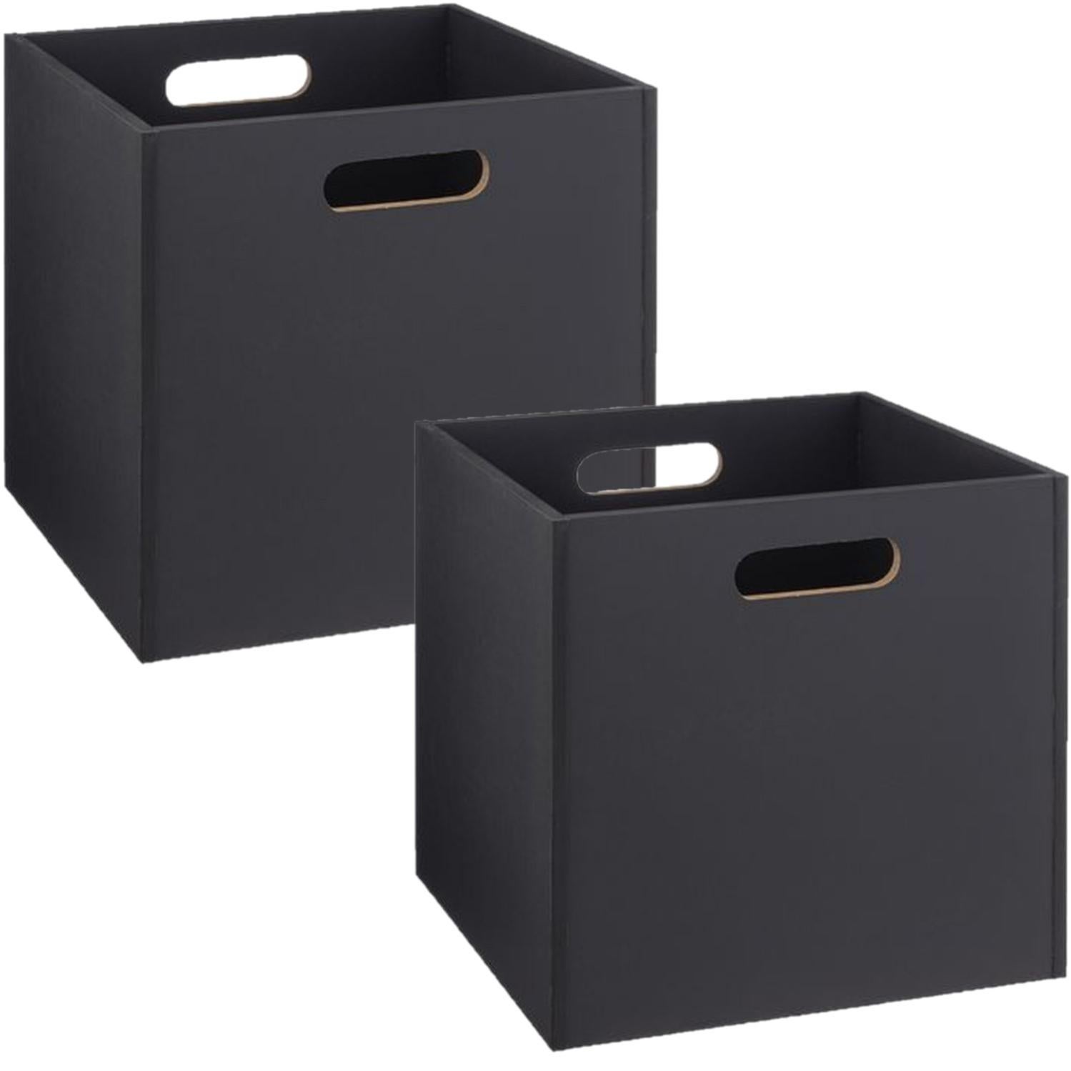 Lot de 2 Boîtes de rangement effet bois en MDF Mix n' modul - L. 31 x l ...