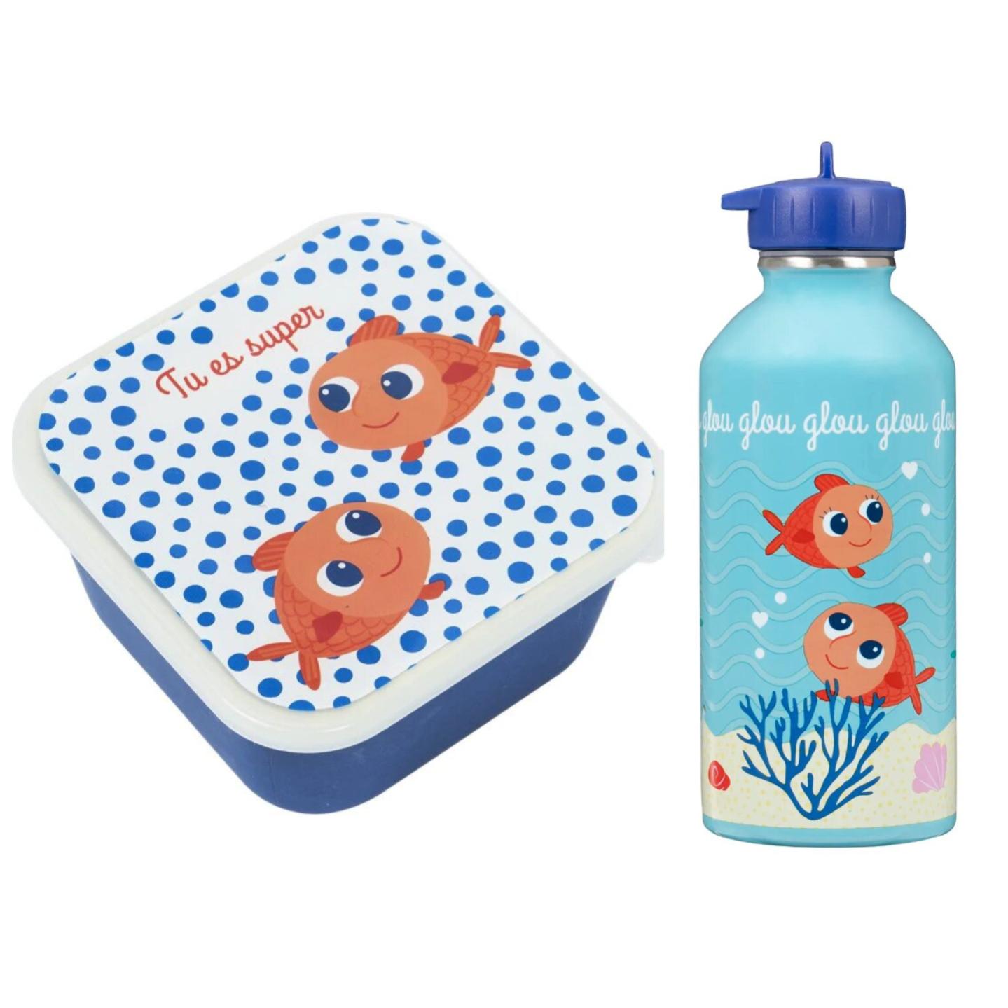 Boîte à goûter + Gourde Enfant - Poissons - Draeger | Leroy Merlin