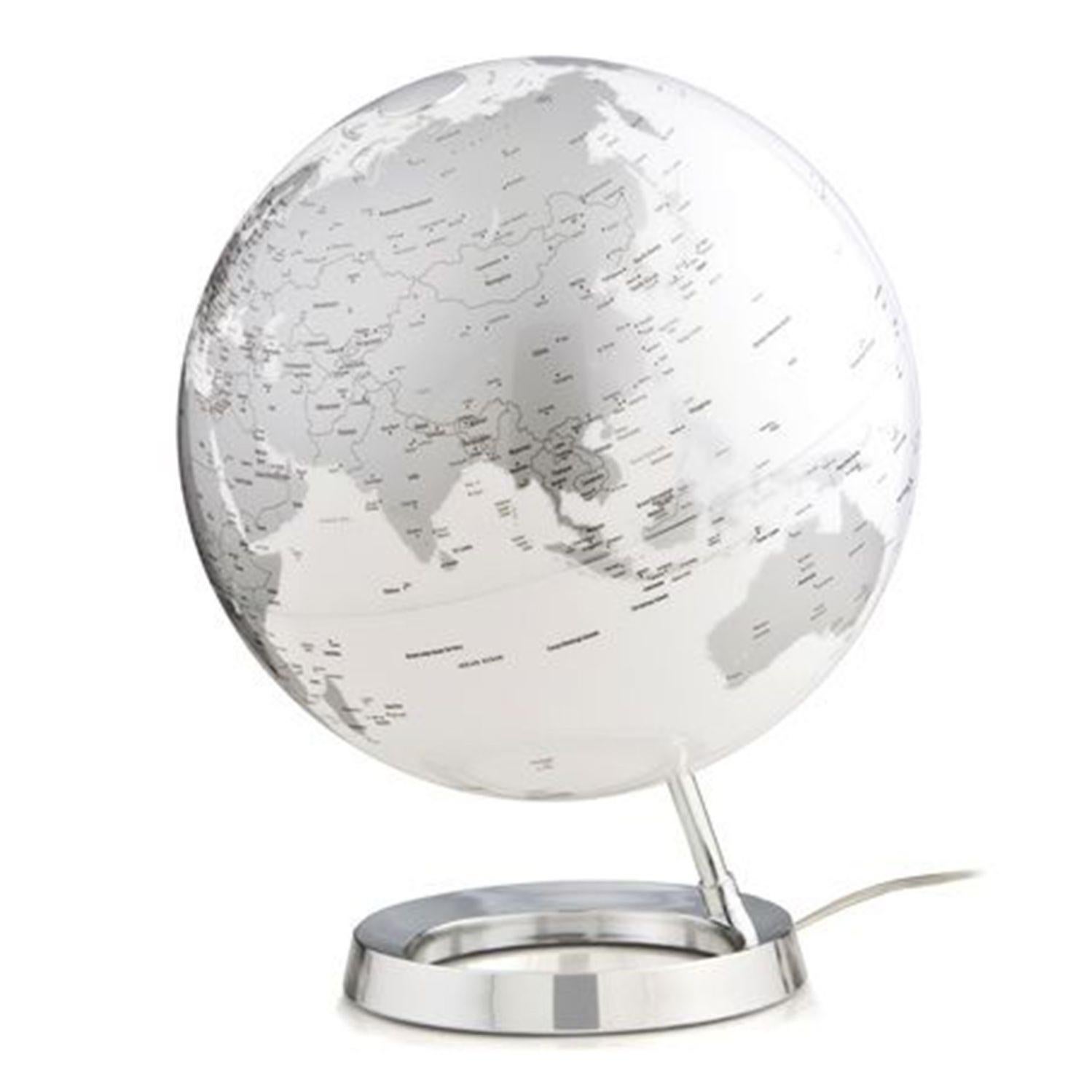 Globe terrestre lumineux Light & Colour Ø 30 cm - Metal Chrome ...