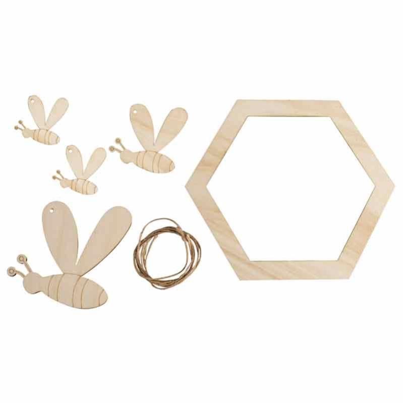 Sagome di api in legno con nido 20 x 17,3 cm | Leroy Merlin