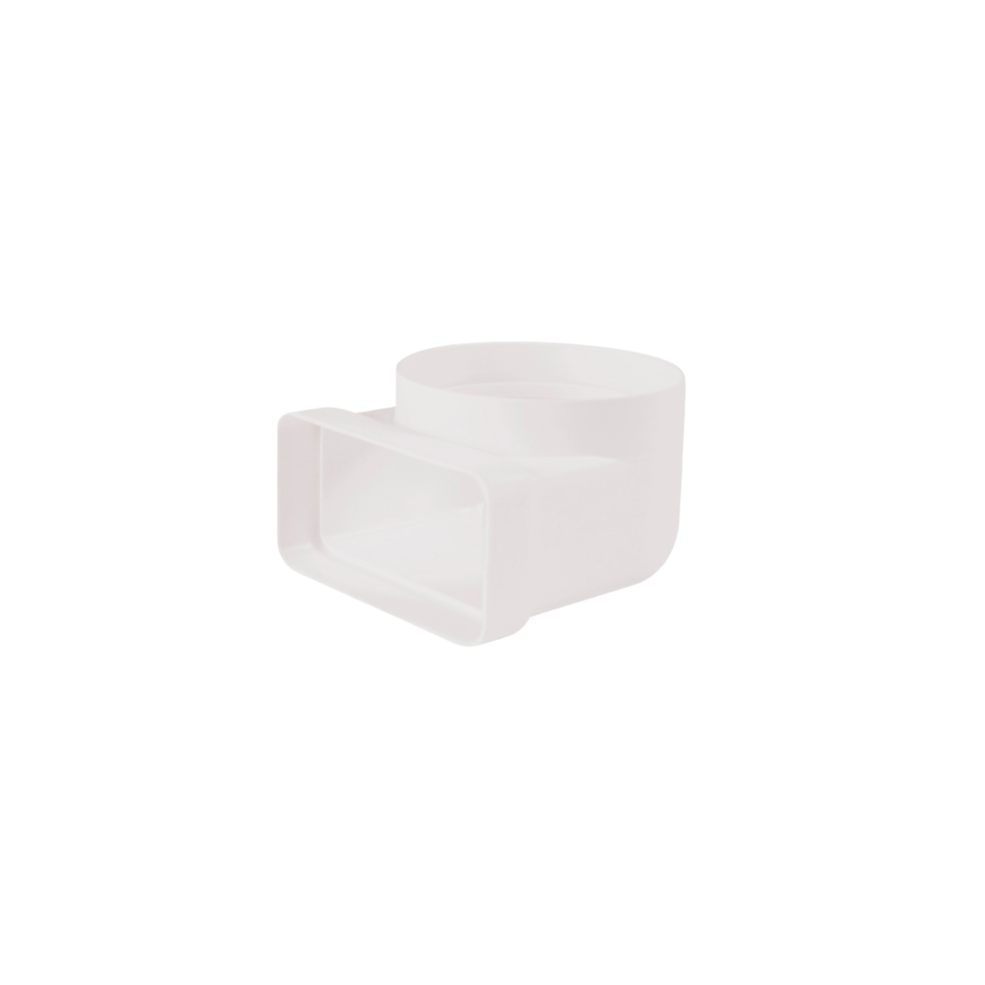 Codo de 90° rectangular/circular blanco Blanco 55×220 /Ø 125 | Leroy Merlin