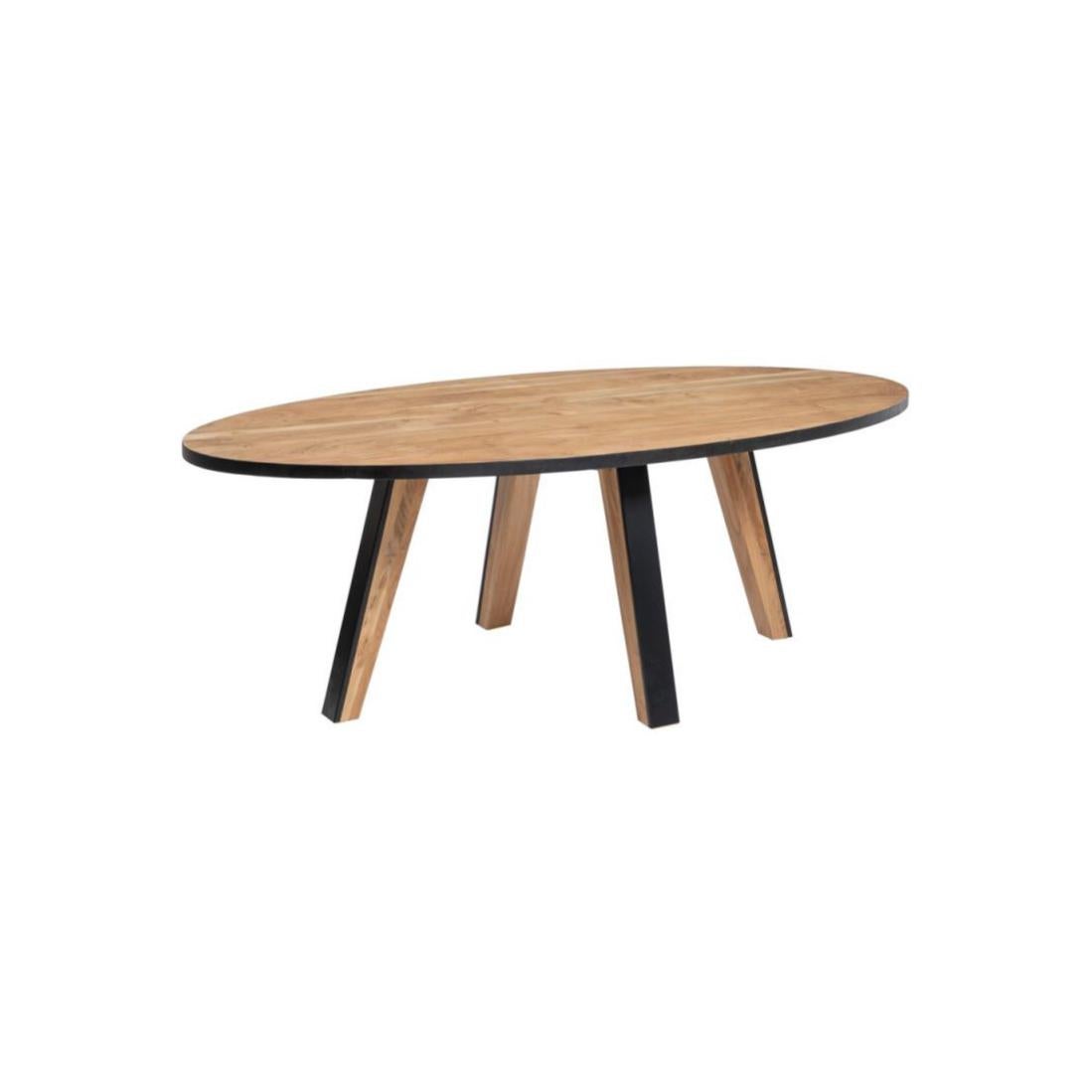 Table de repas ovale Bicolore Bois Brut/Métal - VIVALY | Leroy Merlin