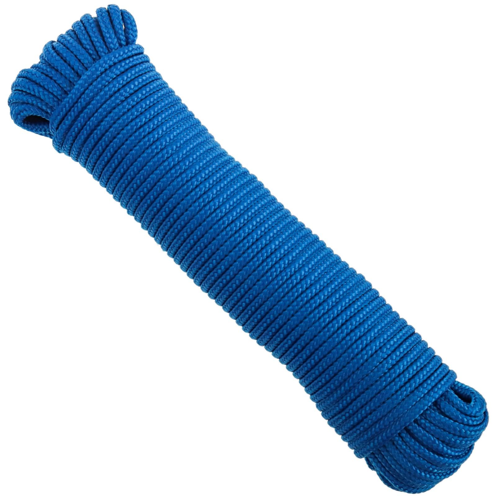 Corde design tressée multifilament PP bleu 10m x 6mm | Leroy Merlin