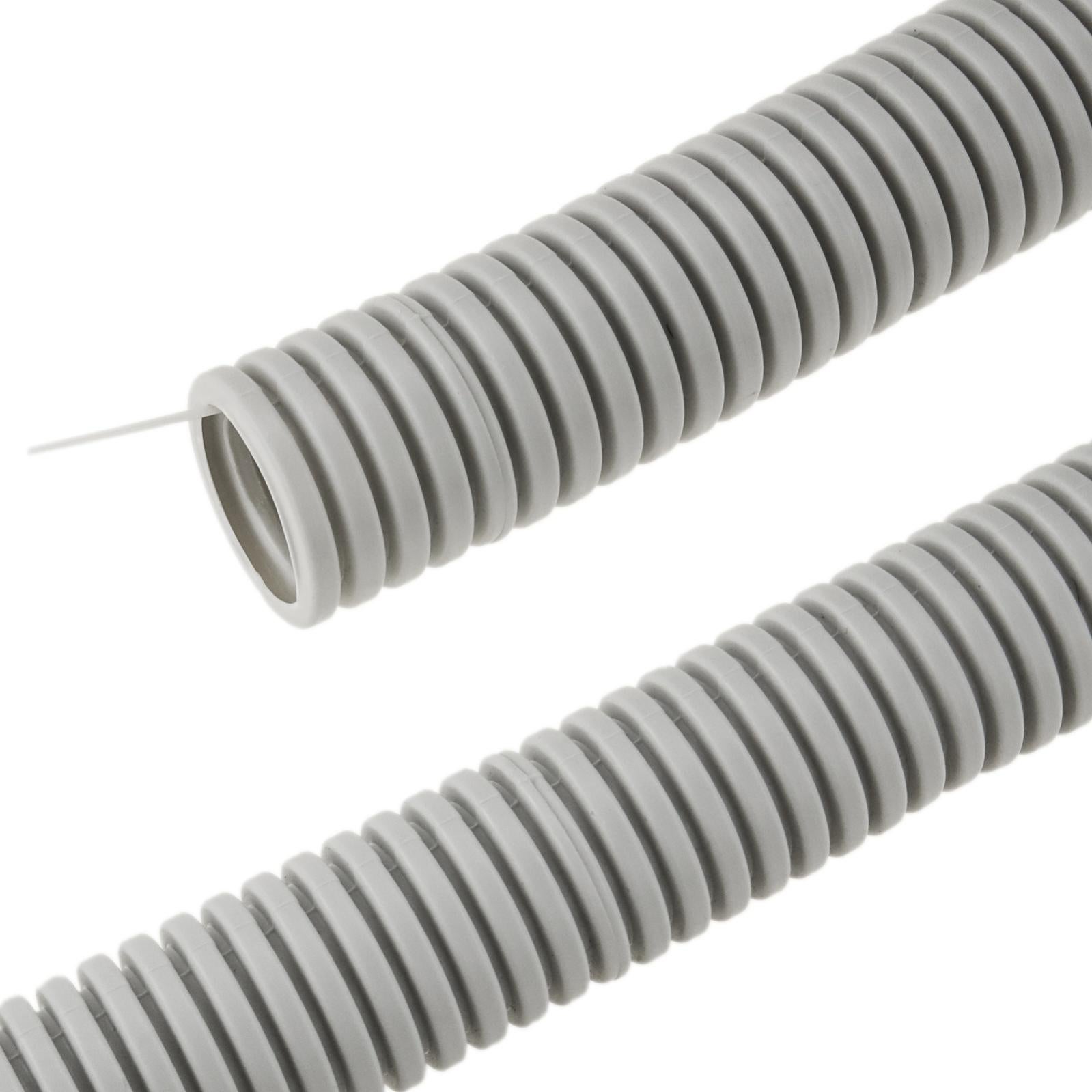 Tubo PVC gris corrugado M-40 con guía 25 m | Leroy Merlin