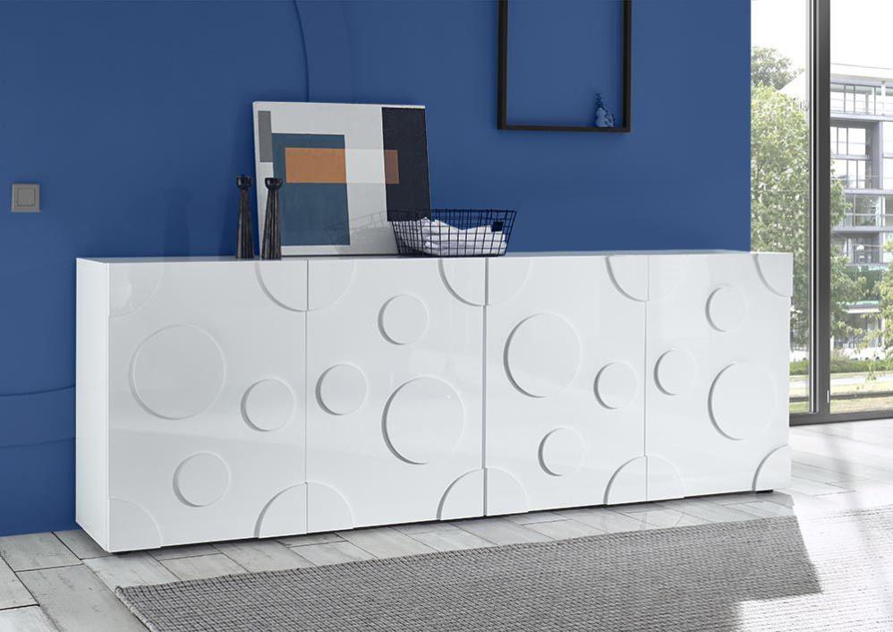 Madia Cerchio a 4 ante, finitura bianco lucido, design moderno | Leroy ...