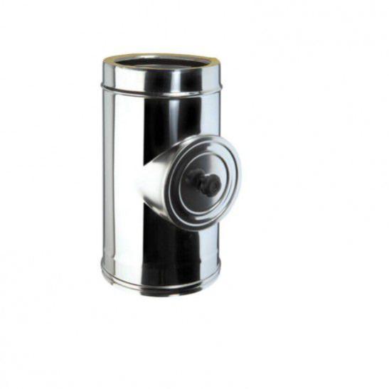Raccordo ispezione doppia parete canna fumaria acciaio inox 80 mm | Leroy Merlin