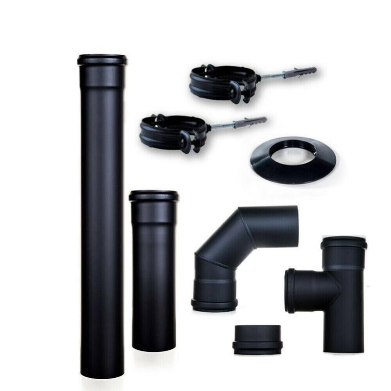 Kit tubi da 80 mm in acciaio completo di fascette | Leroy Merlin