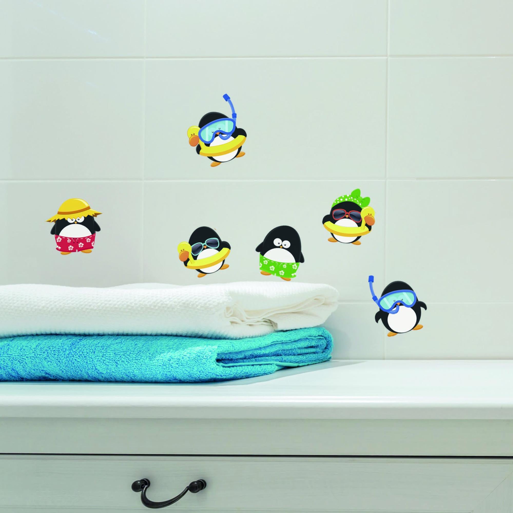 Stickers y vinilos decorativos infantiles, ilustración de pingüinos ...