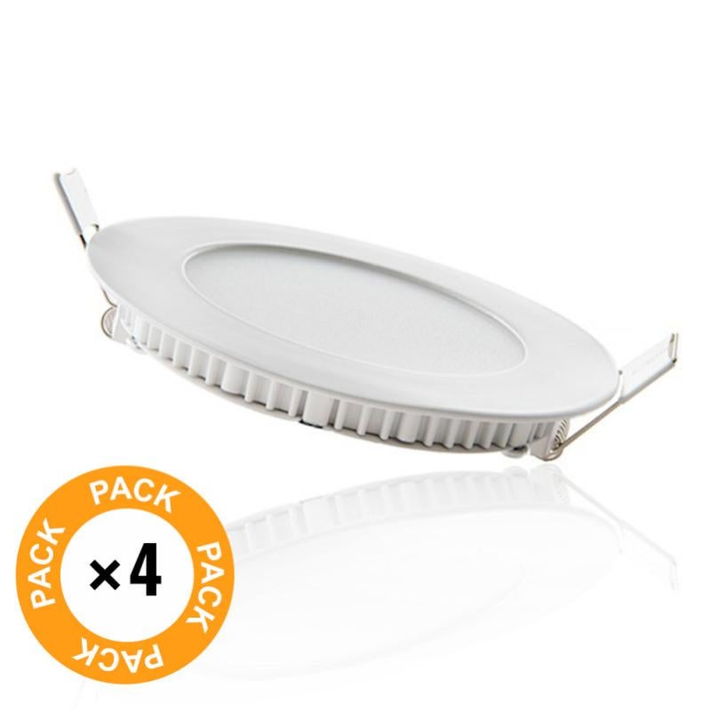 Pack 4 Downlight Mince LED 6W 400Lm 4200ºK 30.000H [JL-GP-LZ-1-W-PK4-AP ...