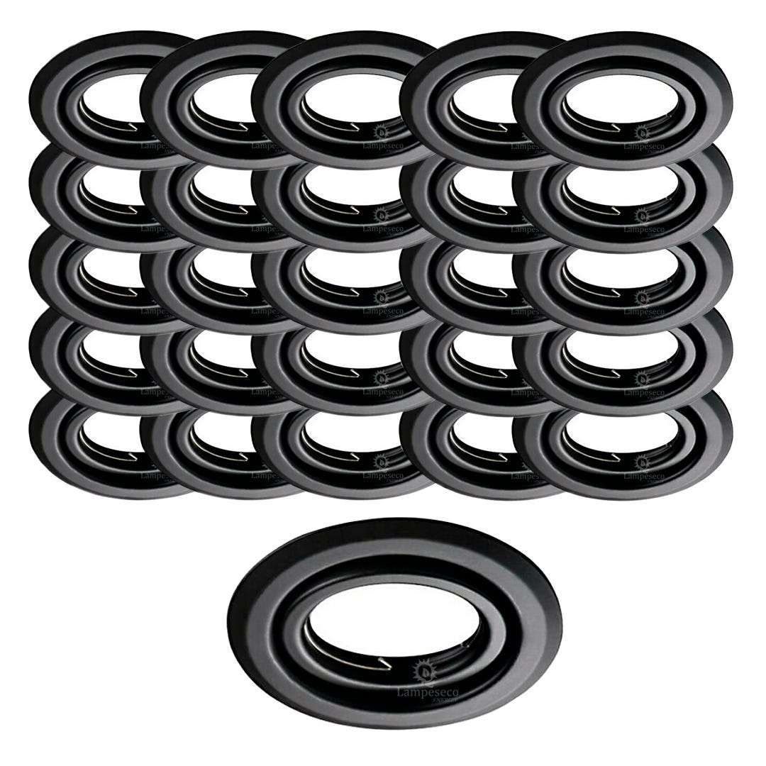 Lot De 100 Spots Encastrables Orientables Noir Mat Avec Gu10 Led De 5w