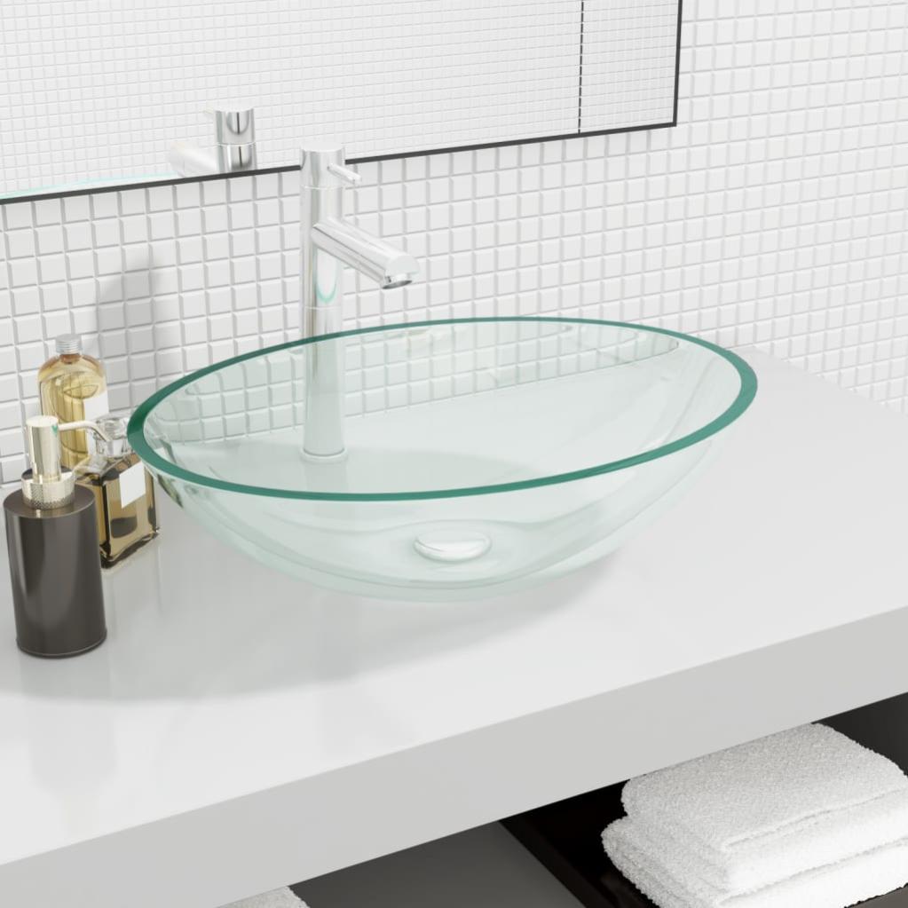 Lavabo Verre 50x37x14 cm Transparent vidaXL | Leroy Merlin