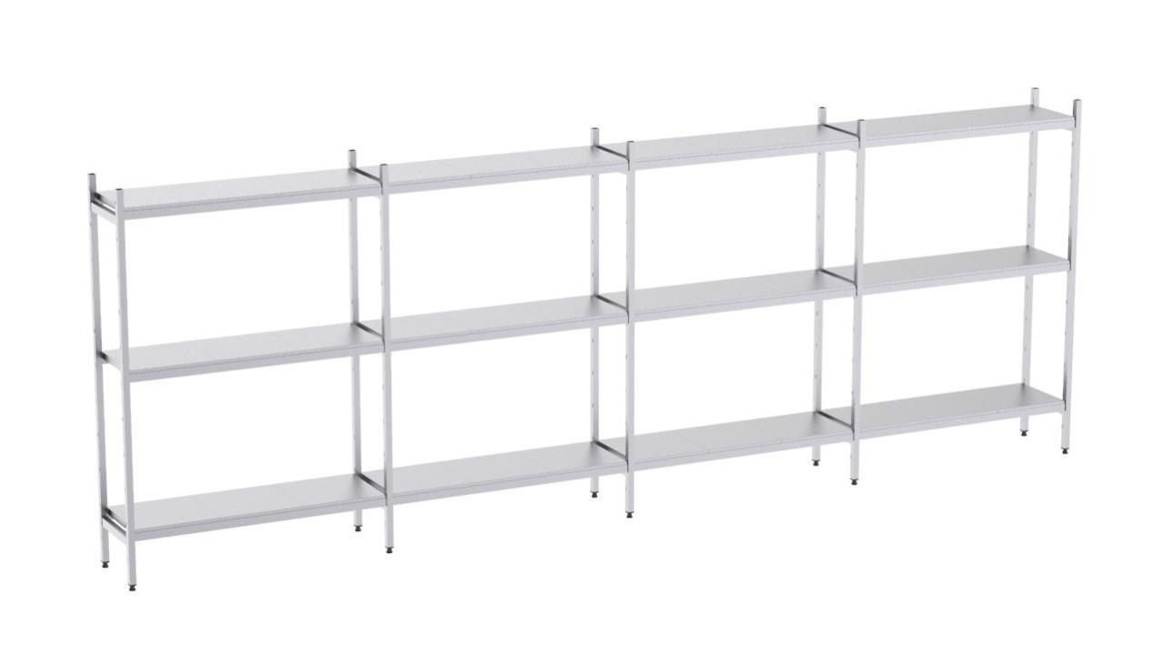 Rayonnage en Acier Inoxydable Linéaires - 5050 à 5950 mm - 3 Niv - P500 ...