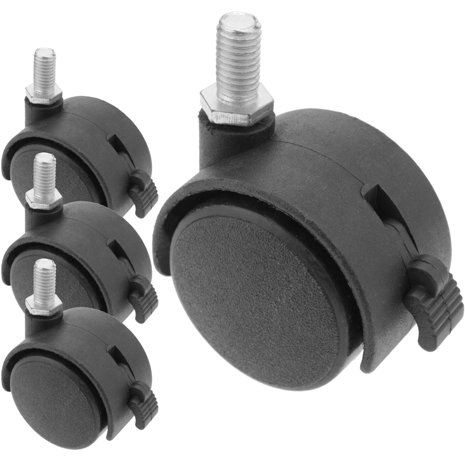 Roulette en nylon avec frein 40 mm M8 (lot de 4) | Leroy Merlin