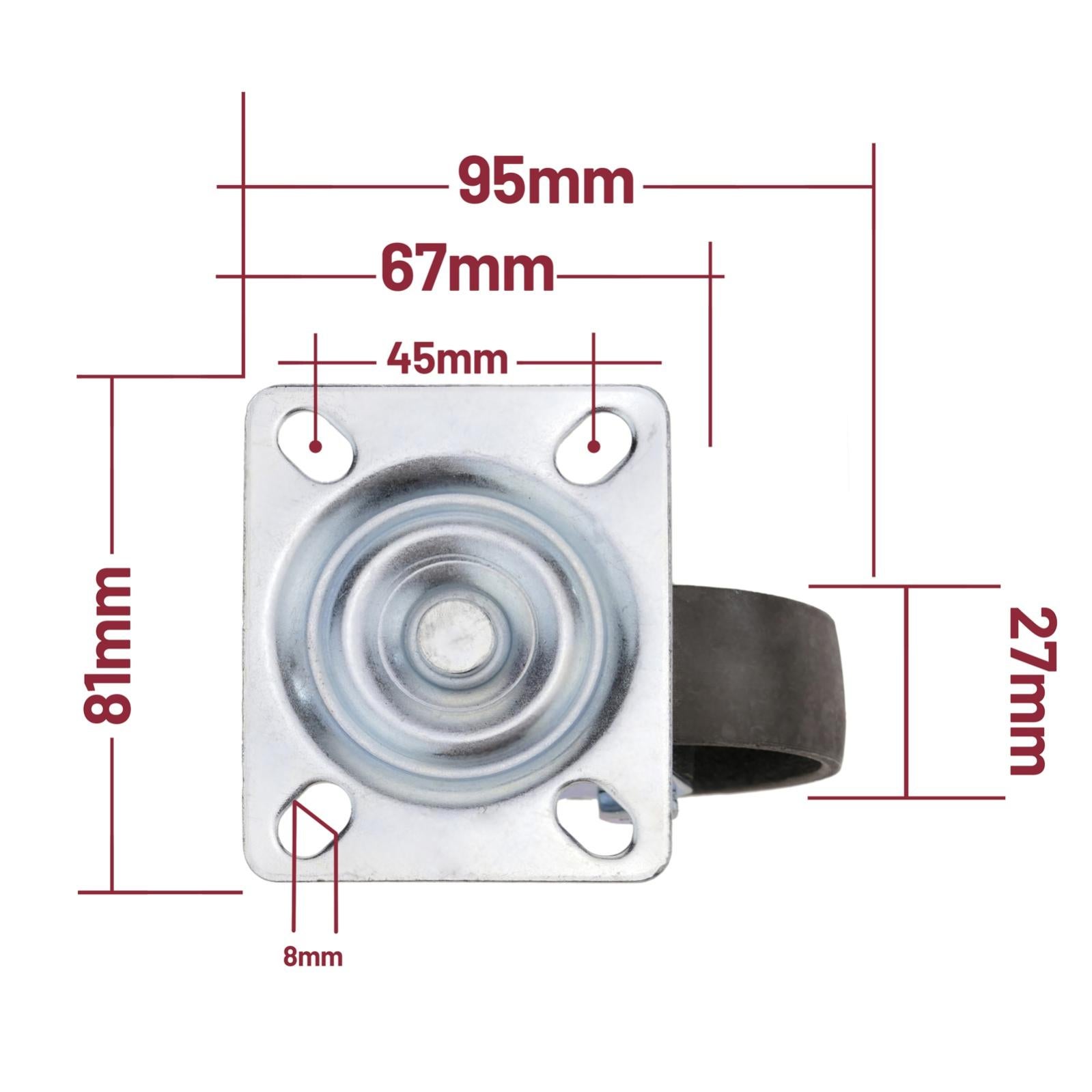 Roulette industrielle roulette en métal sans frein de 75 mm | Leroy Merlin