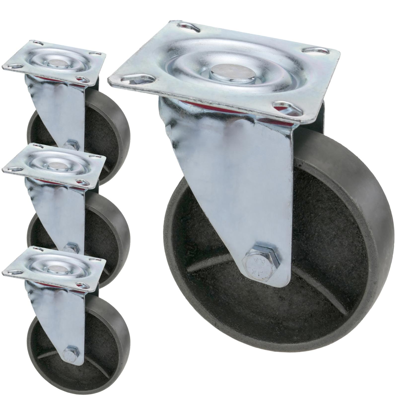 Roulettes industrielles en métal sans frein de 100 mm (Pack 4) | Leroy ...