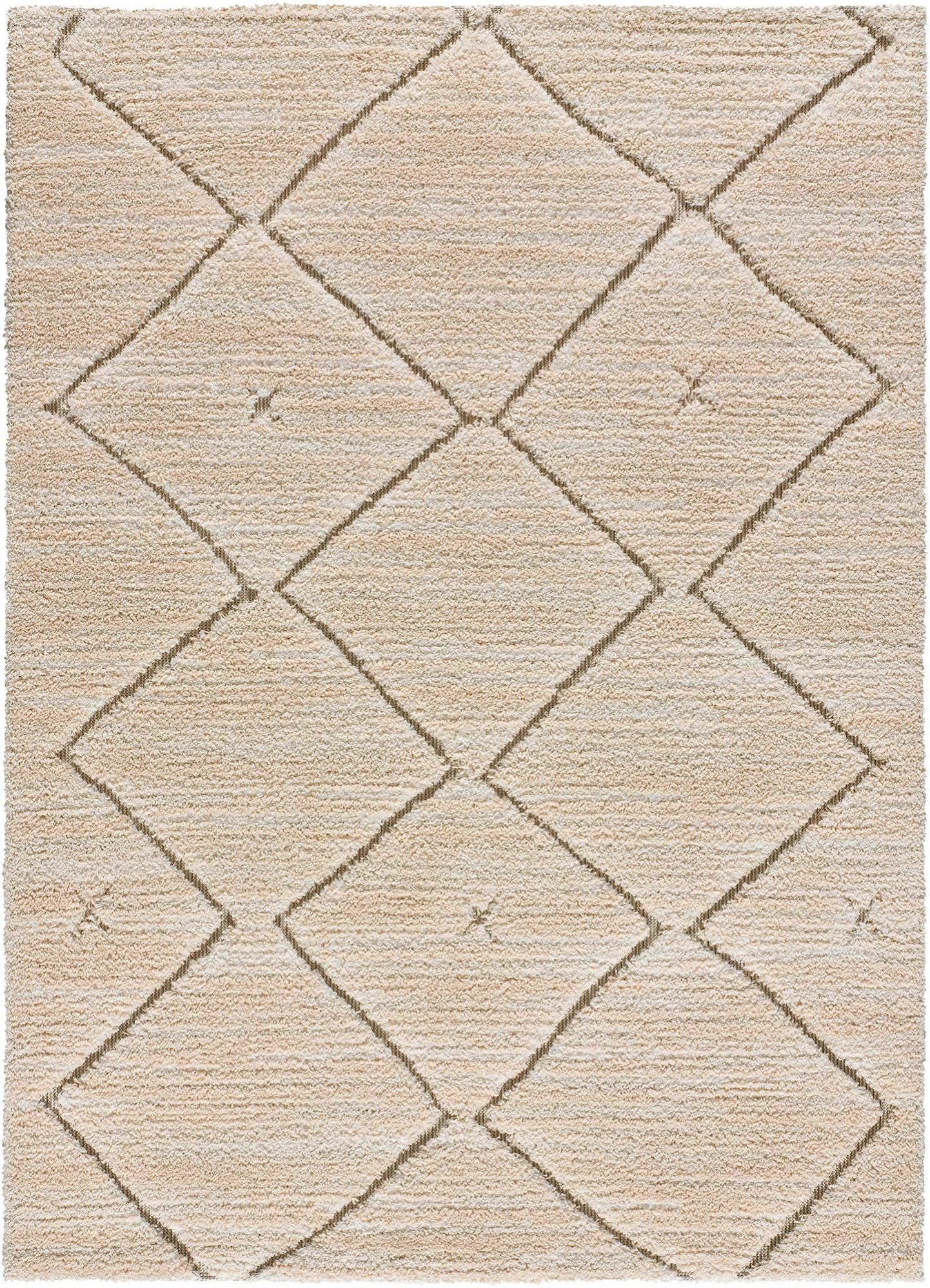 Alfombra con texturas y diseño escandinavo en tonos beige ENYA, 80x150 ...