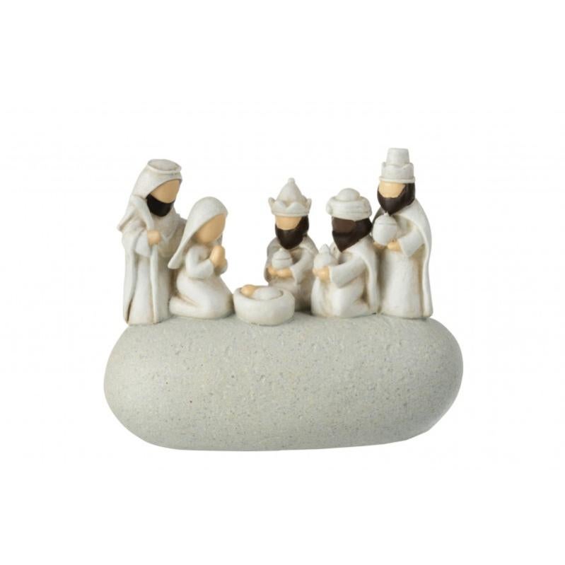 Crèche de Noël avec rois mages en résine gris 18.5x8.5x15 cm | Leroy Merlin