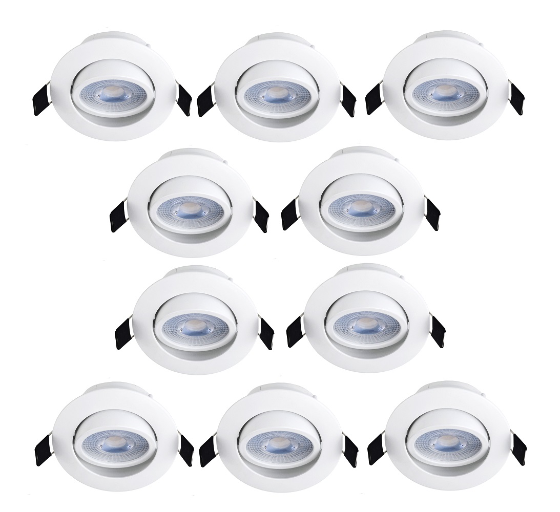 Lot De 10 Spot Led Encastrable Blanc 7w Blanc Neutre 560lm Extra Plat