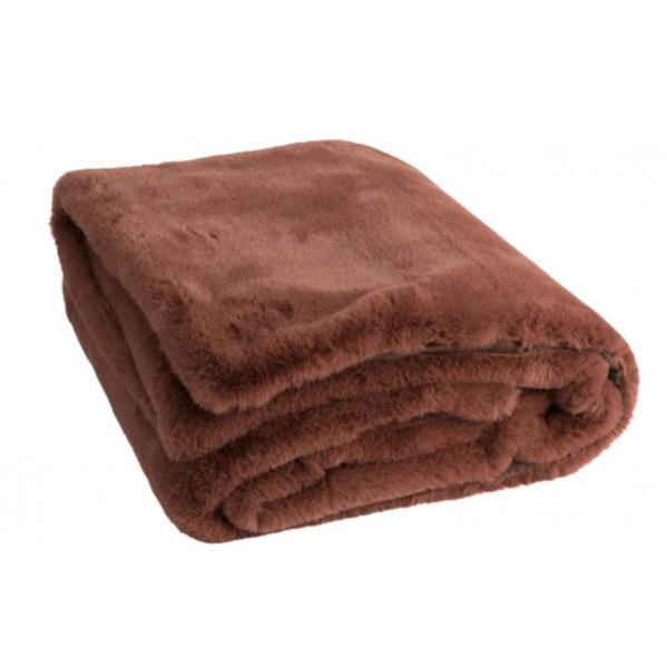 Plaid Cutie Polyester Marron Clair - L 180 x l 130 x H 3 cm | Leroy Merlin