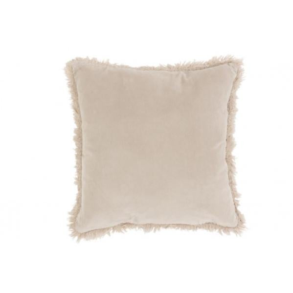 Coussin Bord Long Coton/Lin Beige/Gris - L 45 x l 45 x H 4 cm | Leroy ...