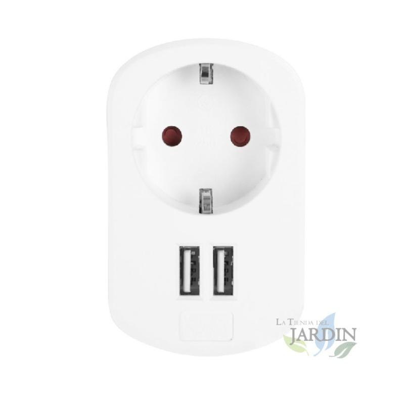 Enchufe con 2 conexiones USB Orbegozo. Potencia máxima soportada: 3680 W. | Leroy Merlin