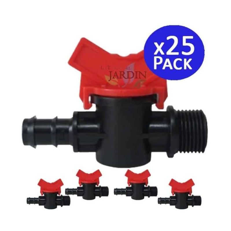 Llave de paso riego goteo 16mm x 1/2'' (Pack 25) | Leroy Merlin