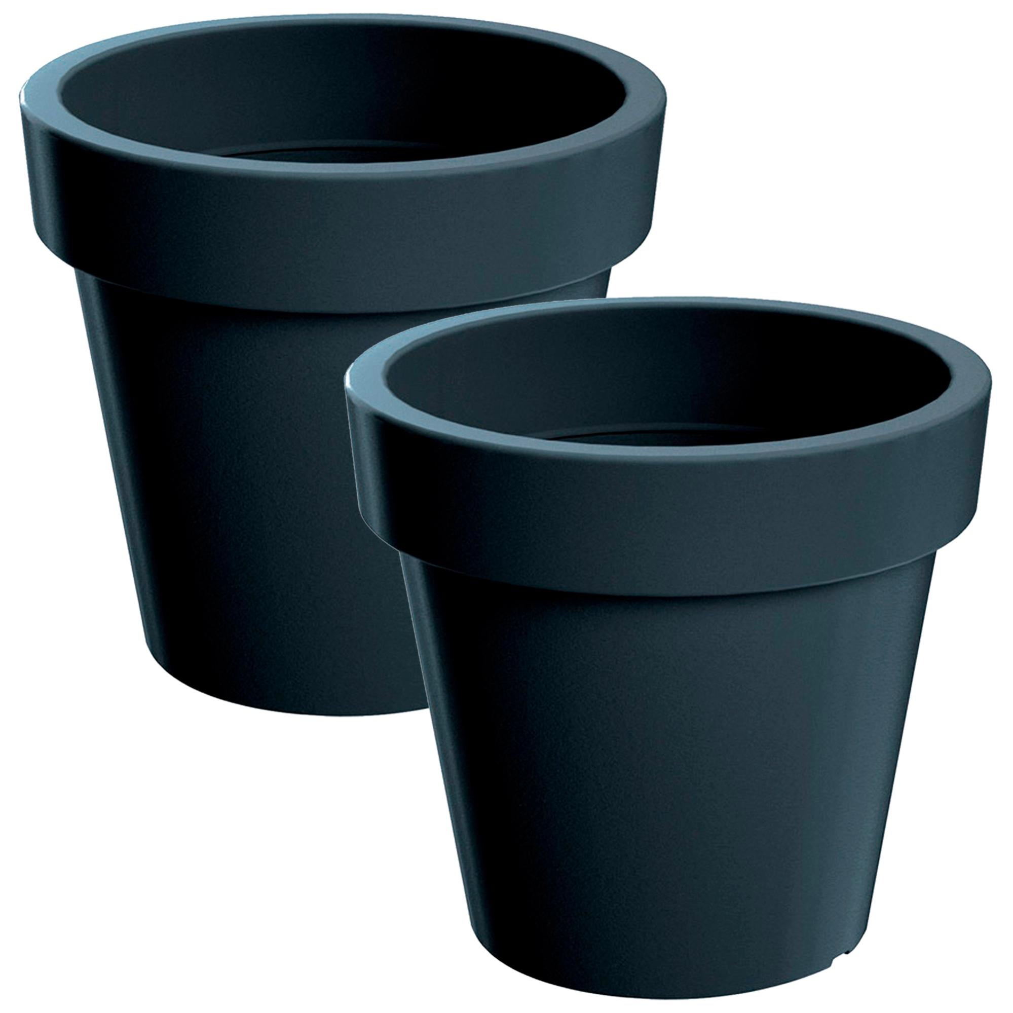 Lot de 2 pots de fleurs en plastique - LOFLY - | Leroy Merlin