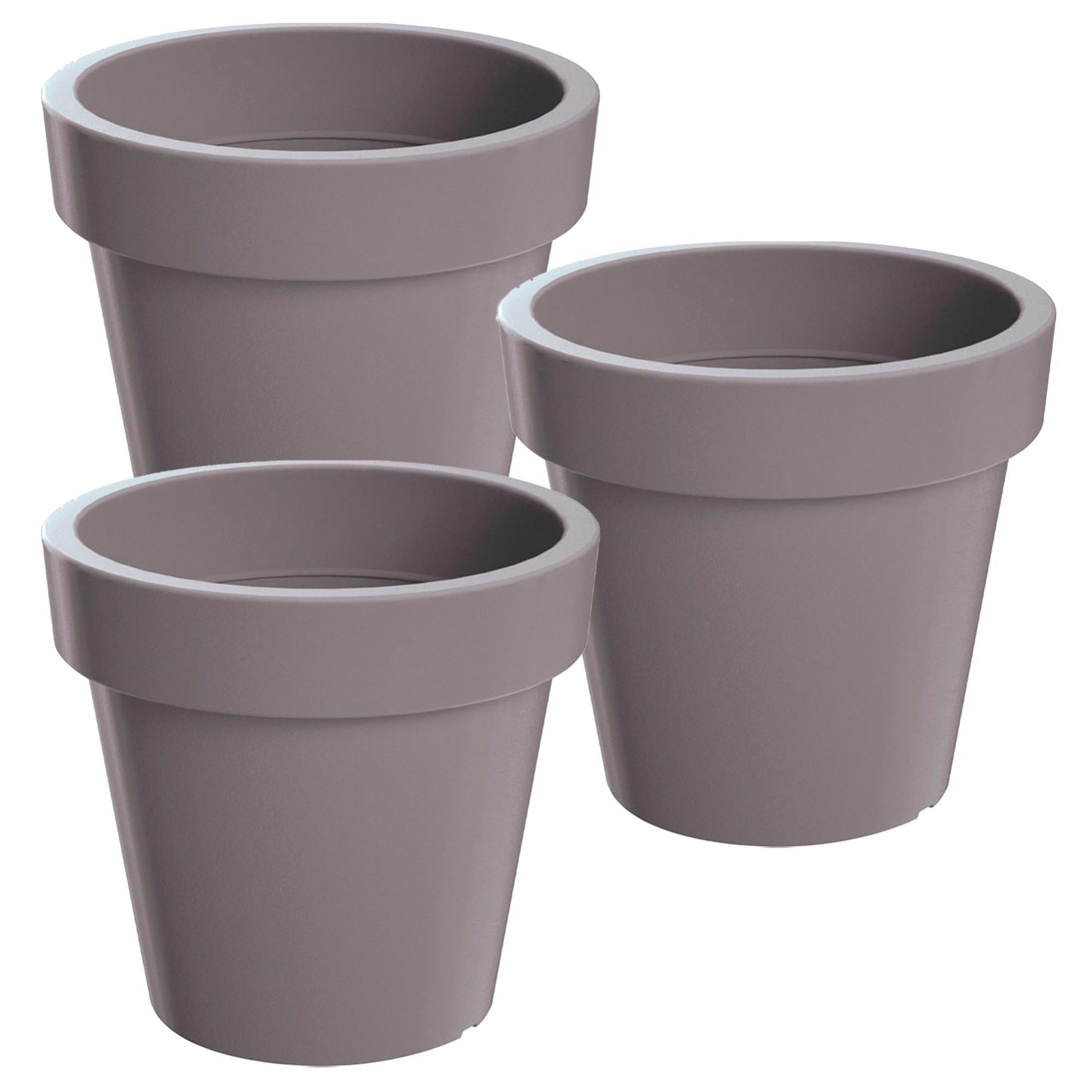Lot de 3 pots de fleurs en plastique - LOFLY - | Leroy Merlin